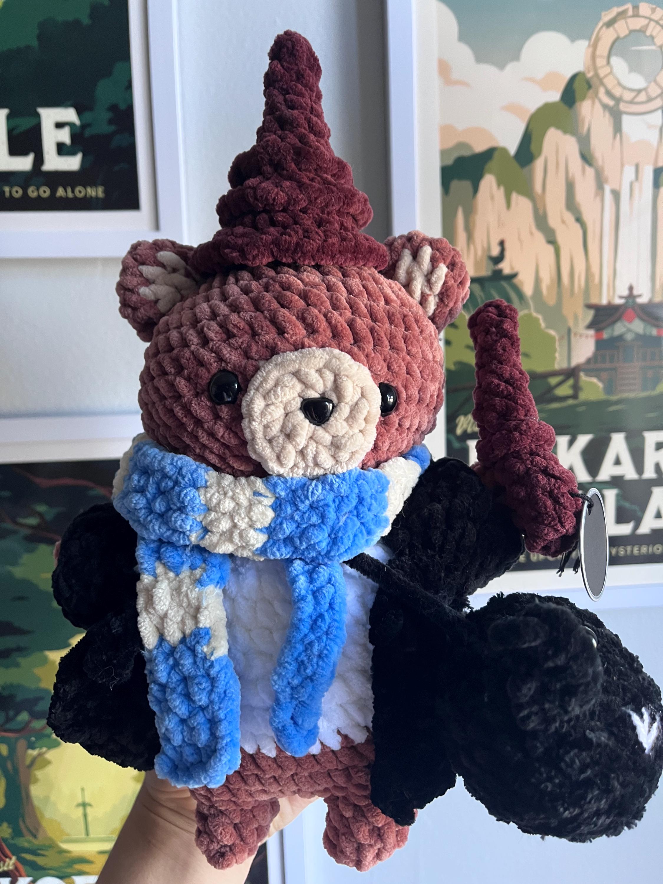 Custom Crochet Wizard Bear, Handmade Crocheted Animals, Cute Bear Plush ...