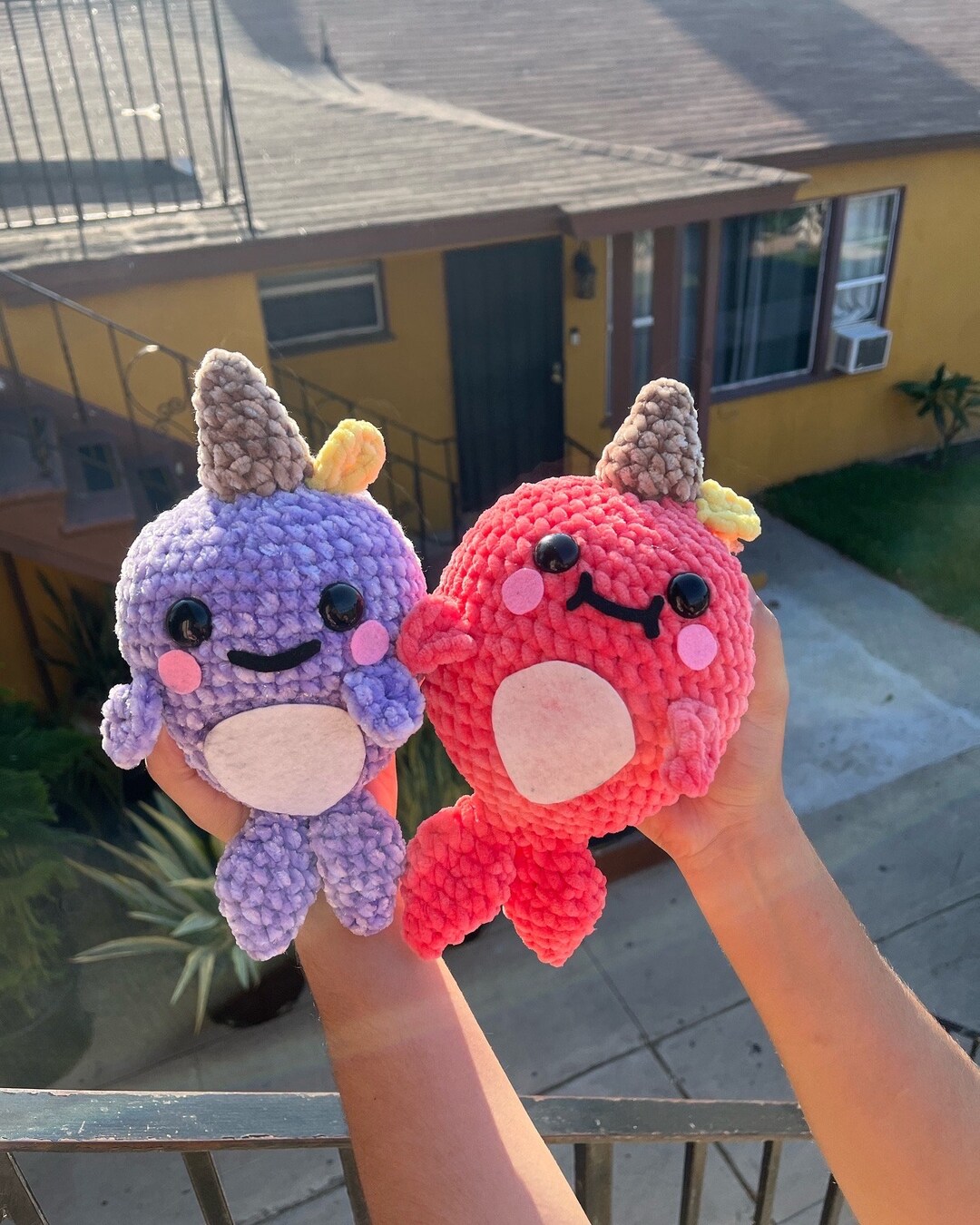 Custom Crochet Cute Narwhal Stuffed Animal Plush Toy for Kids, Teens ...