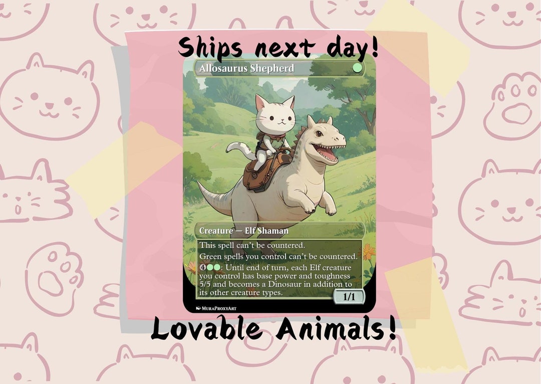 Allosaurus Shepherd - MTG Cute Proxy | Custom Alter Full Art Card ...