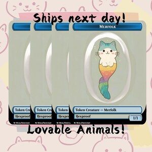 4 Merfolk Tokens 1/1 MTG Cute Proxy Custom Alter Full Art Card ...