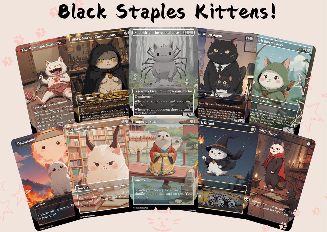 Black Commander Staples Proxy, Custom Cat Art - Etsy