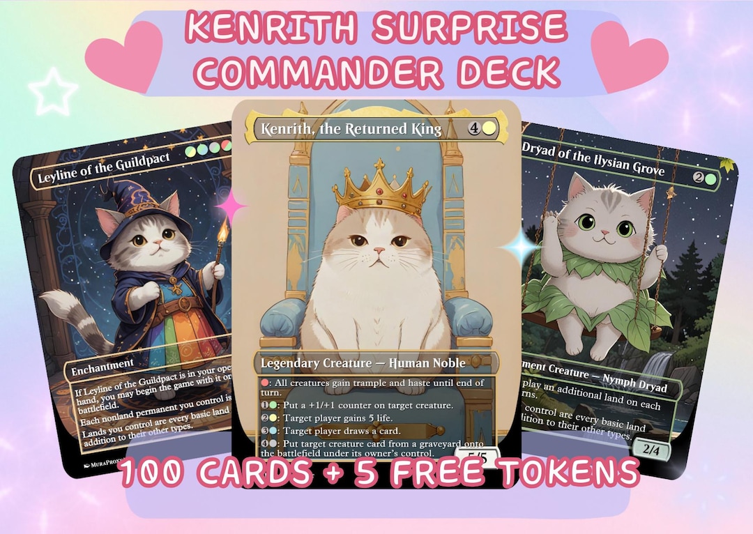 Kenrith Surprise Proxy Commander EDH Deck, 100 Cards + 5 Free Tokens ...