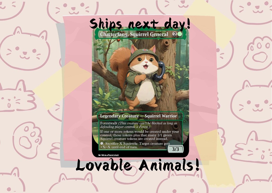 Chatterfang Squirrel General - MTG Cute Proxy | Commander EDH | Custom ...