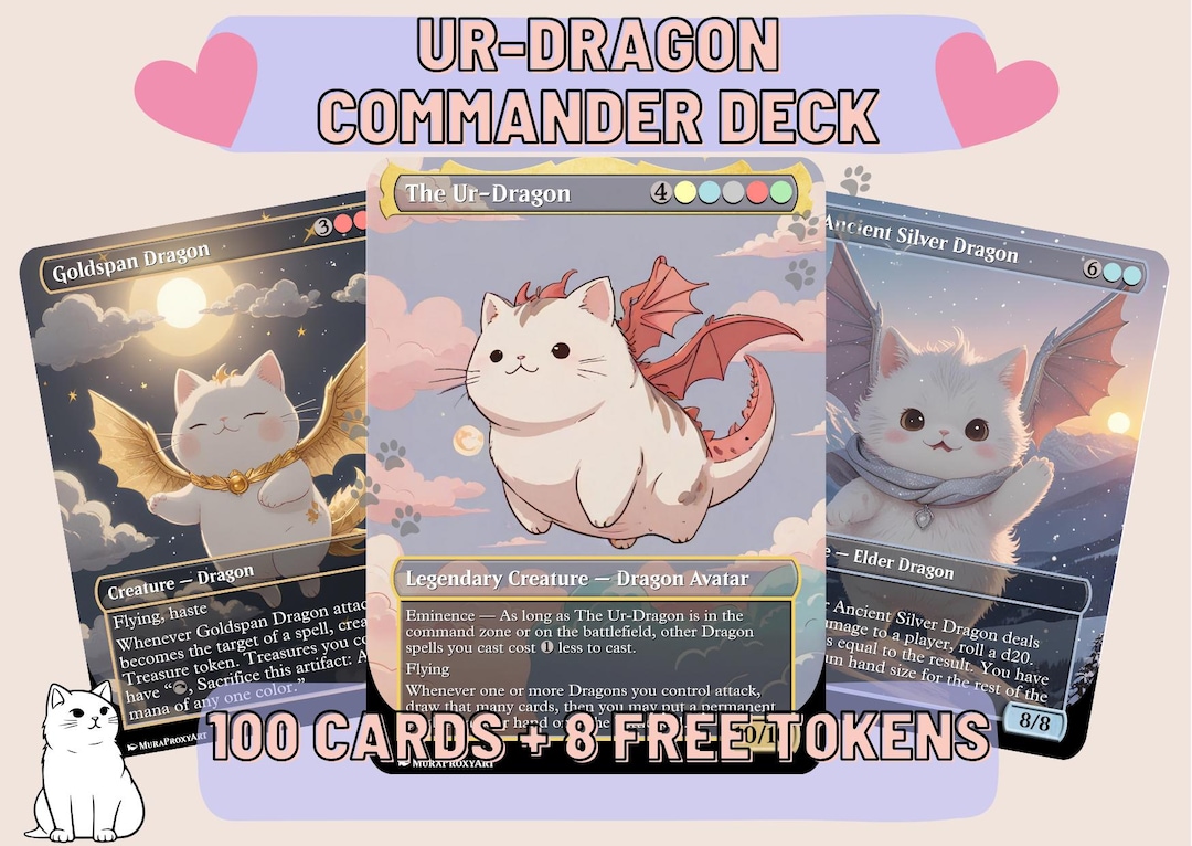 Ur-dragon Proxy Commander Deck, 100 Cards + 8 Free Tokens | Cute Custom Full Art | Muraproxyart ...