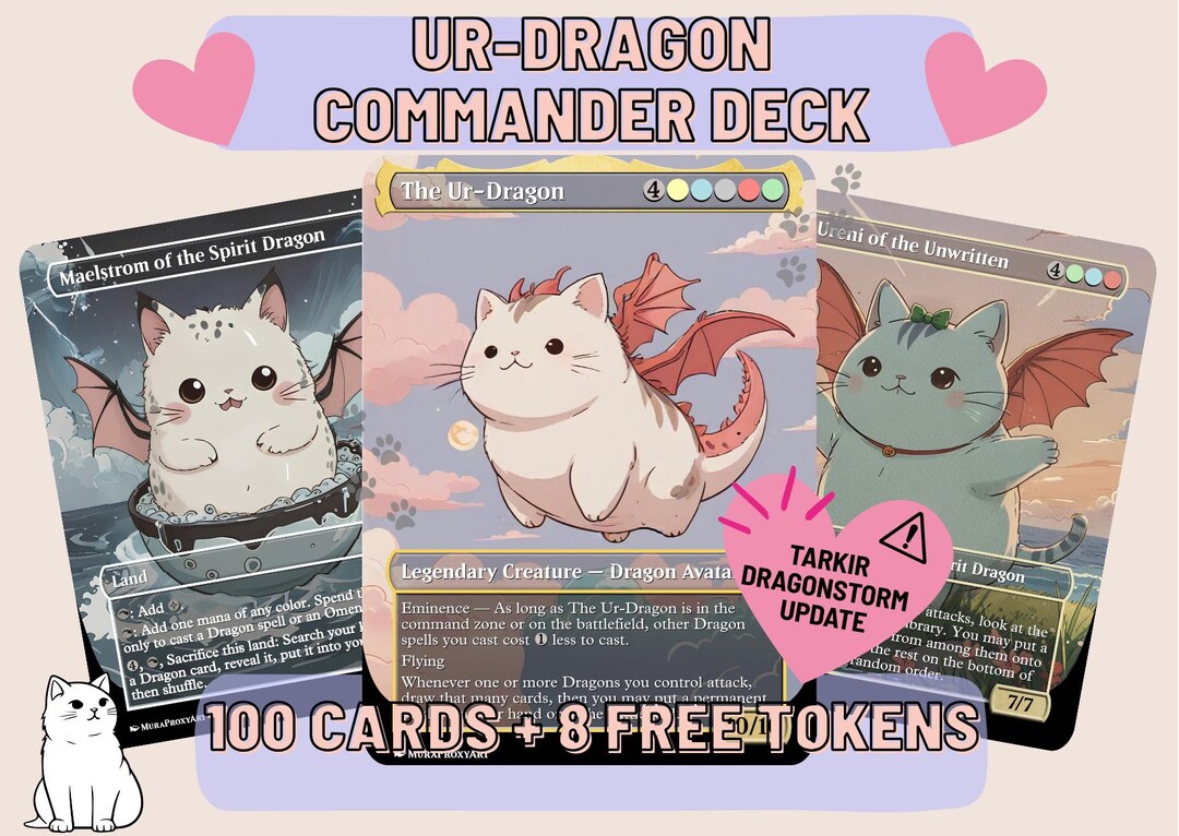 Ur-dragon Proxy Commander Deck, 100 Cards + 8 Free Tokens | Cute Custom Full Art | Muraproxyart ...