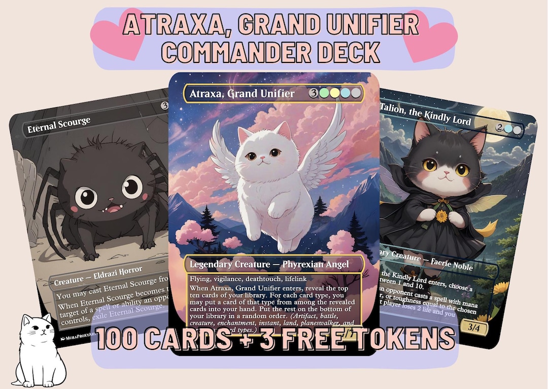 Atraxa Grand Unifier Proxy Commander Deck, 100 Cards + 3 Free Tokens ...