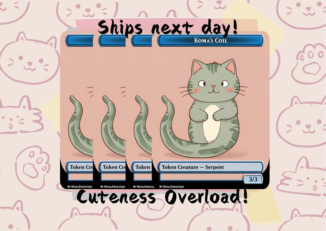 4 Koma's Coil serpent Tokens 3/3 MTG Cute Proxy Custom Alter Full Art ...