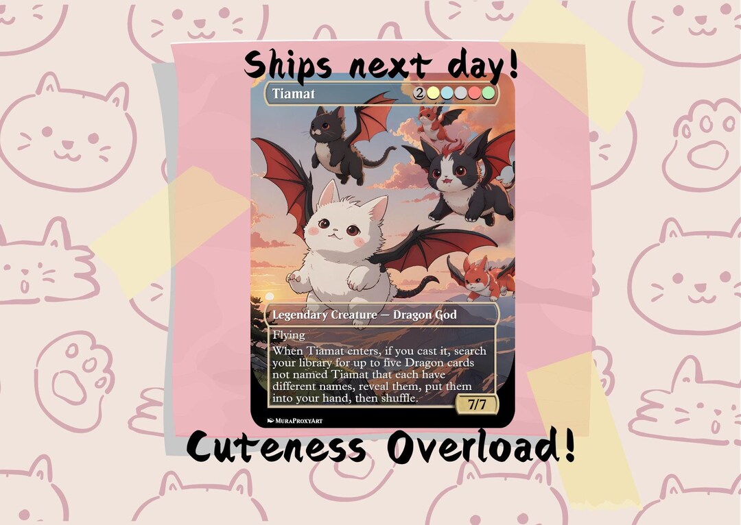 Tiamat - Cute Dragon Proxy | Custom Alter Full Art Card | Commander EDH | Muraproxyart - Etsy