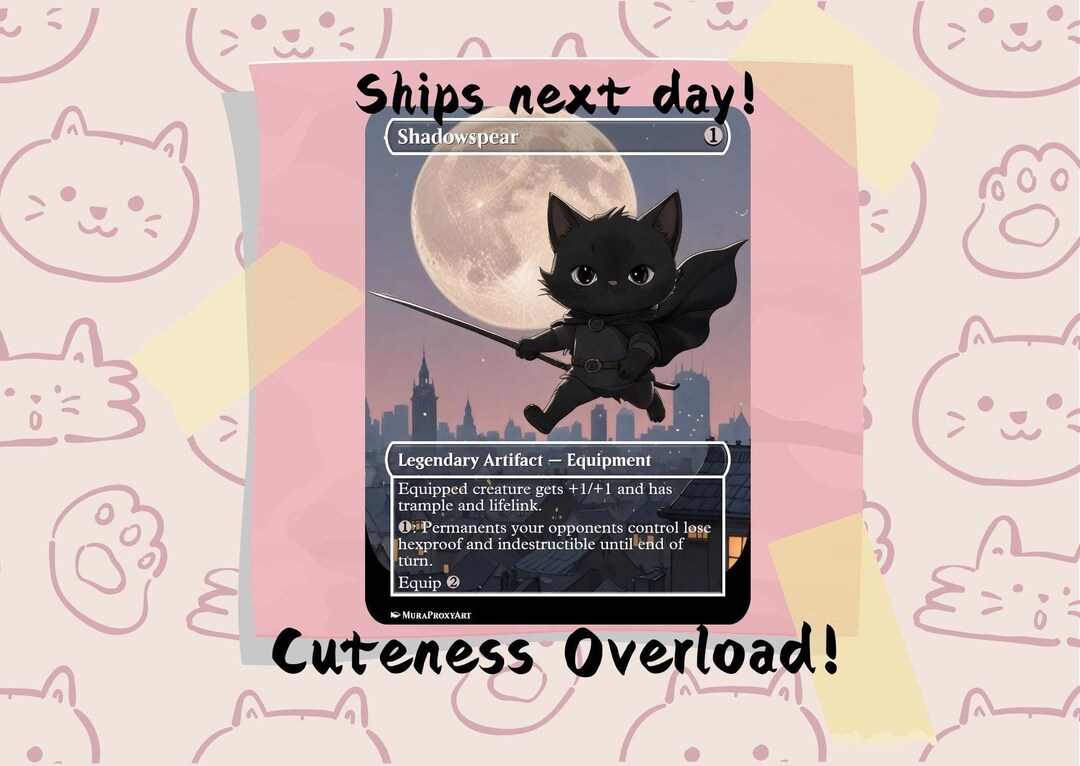 Shadowspear - Cute Proxy | Custom Alter Full Art Card | Commander EDH | Muraproxyart - Etsy