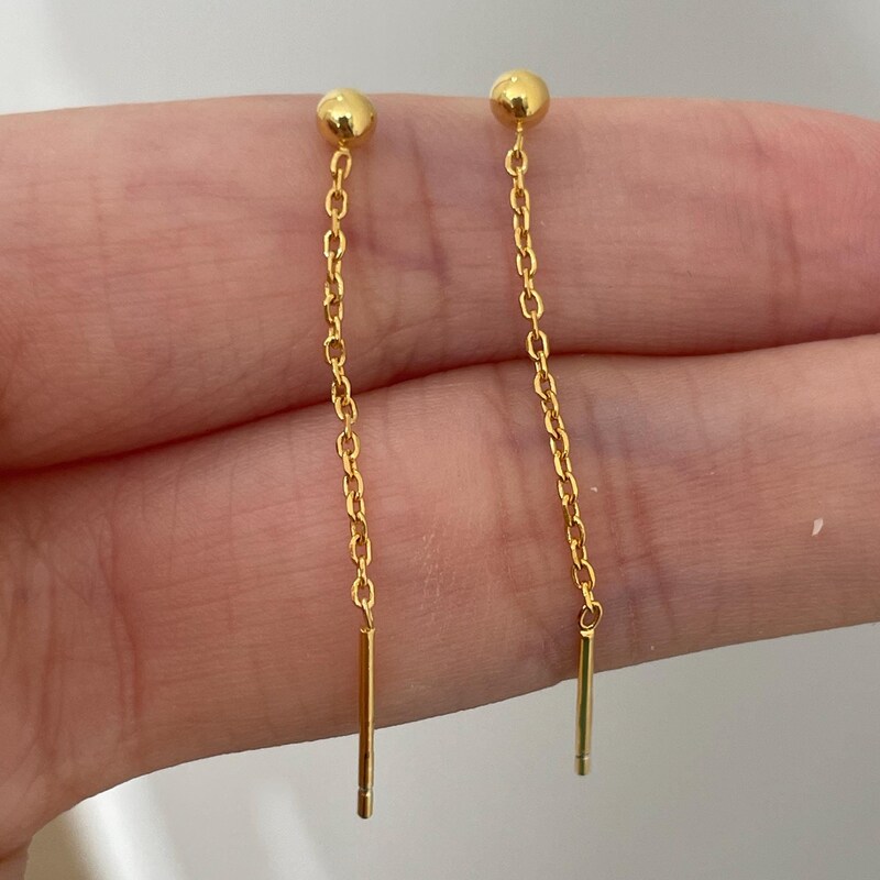 Gold Chain Earrings - Etsy