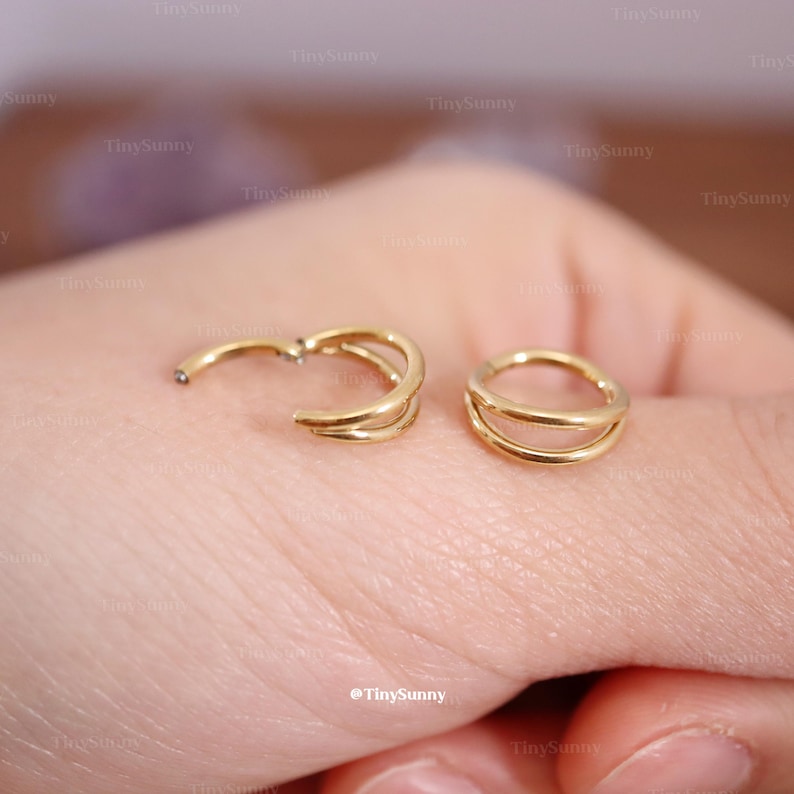 18G/16G Titanium Double Hinge Hoop, Cartilage Helix Hoop Earring ...
