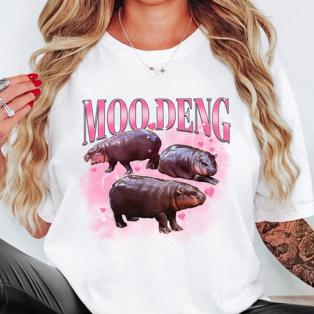 Moo Deng Tshirt PNG, Moo Deng Merch, Moo Deng Bootleg PNG, Baby Hippo ...