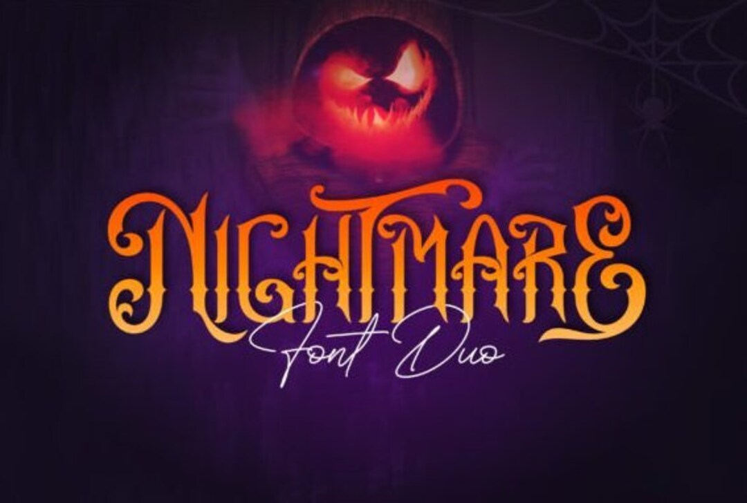 Nightmare Font Duo Spooky Blackletter Typeface Eerily Enchanting for ...