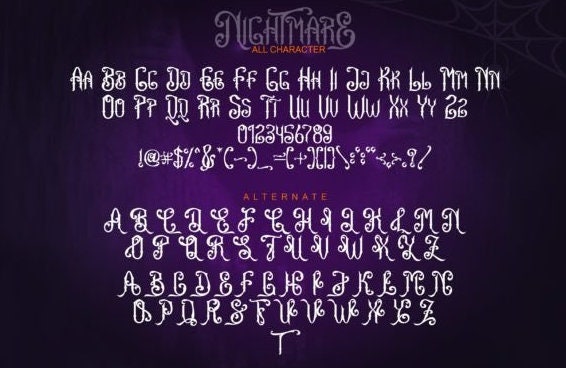 Nightmare Font Duo Spooky Blackletter Typeface Eerily Enchanting for ...