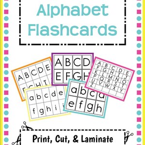 Alphabet Flash Cards Printable 3 Different Sizes IEP Goal Resources ...