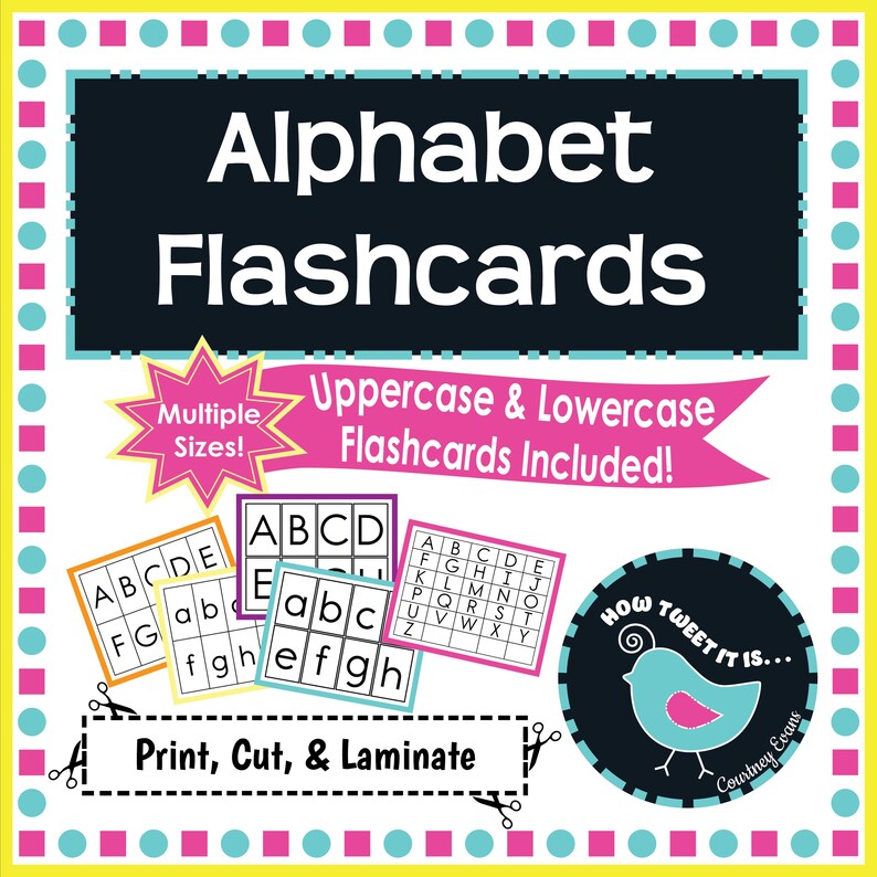 Alphabet Flash Cards Printable 3 Different Sizes IEP Goal Resources ...