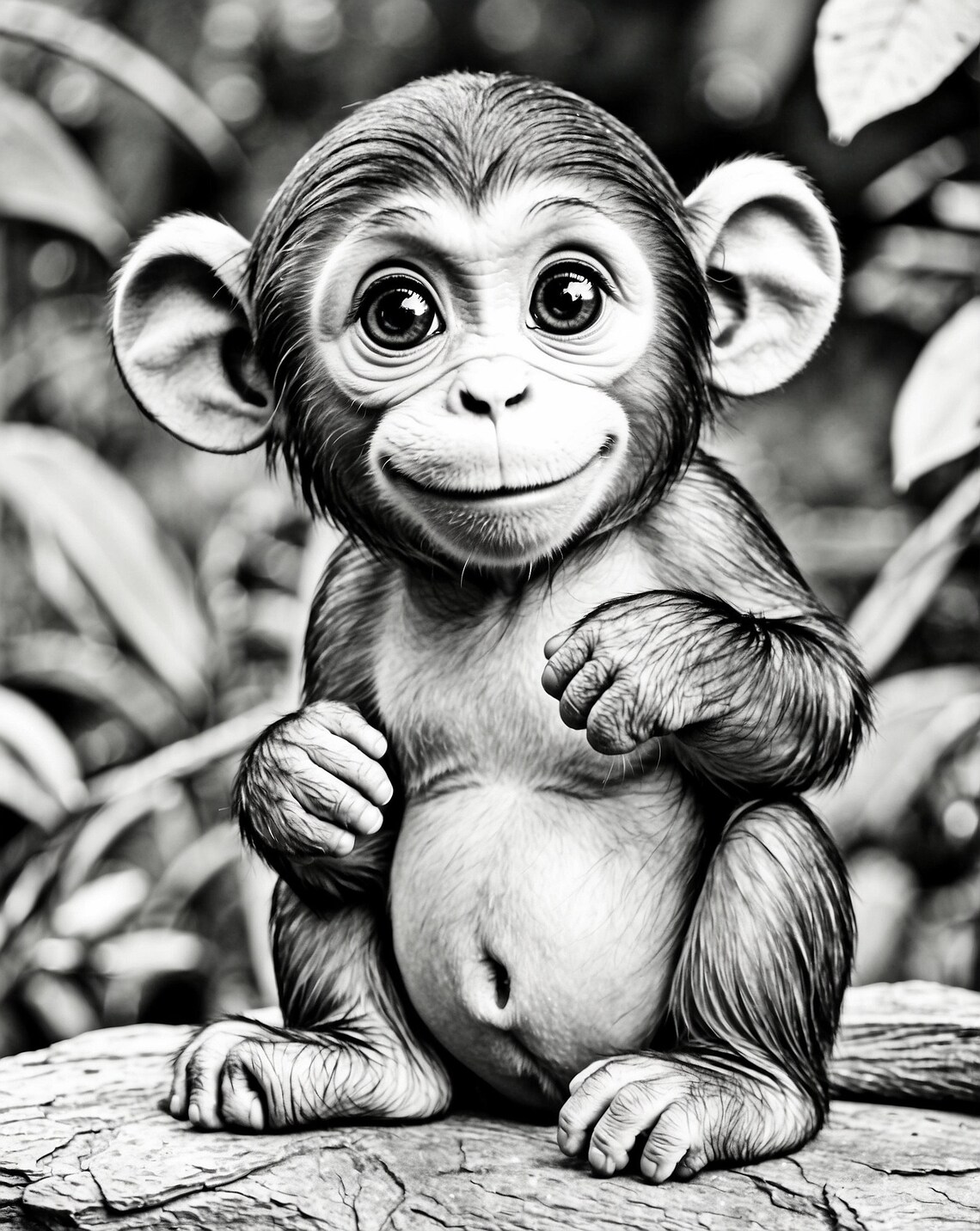 Baby Monkey Coloring Pages Monkey Coloring Sheets Instant Download for ...