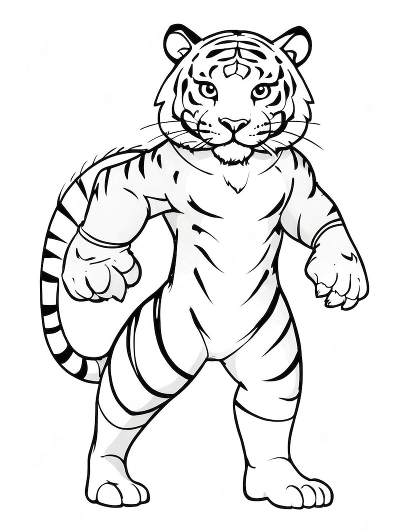 Wild Tiger Coloring Pages | Instant Download Printable Kids Activity ...