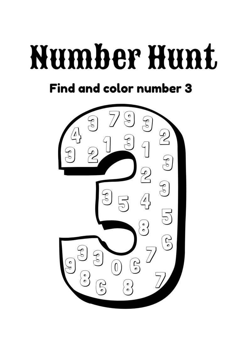 Number Coloring Pages for Kids | 0-9 Printable Learning Sheets | Fun ...
