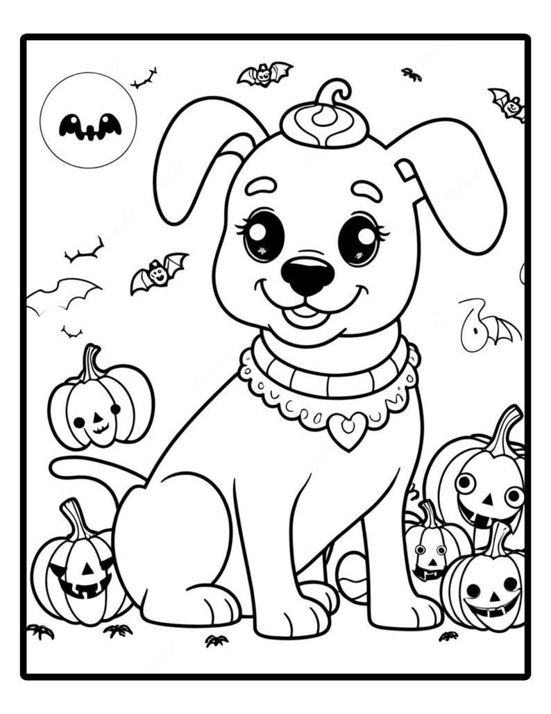 Halloween Animal Coloring Pages | 30 Unique Sheets | Dog - Etsy