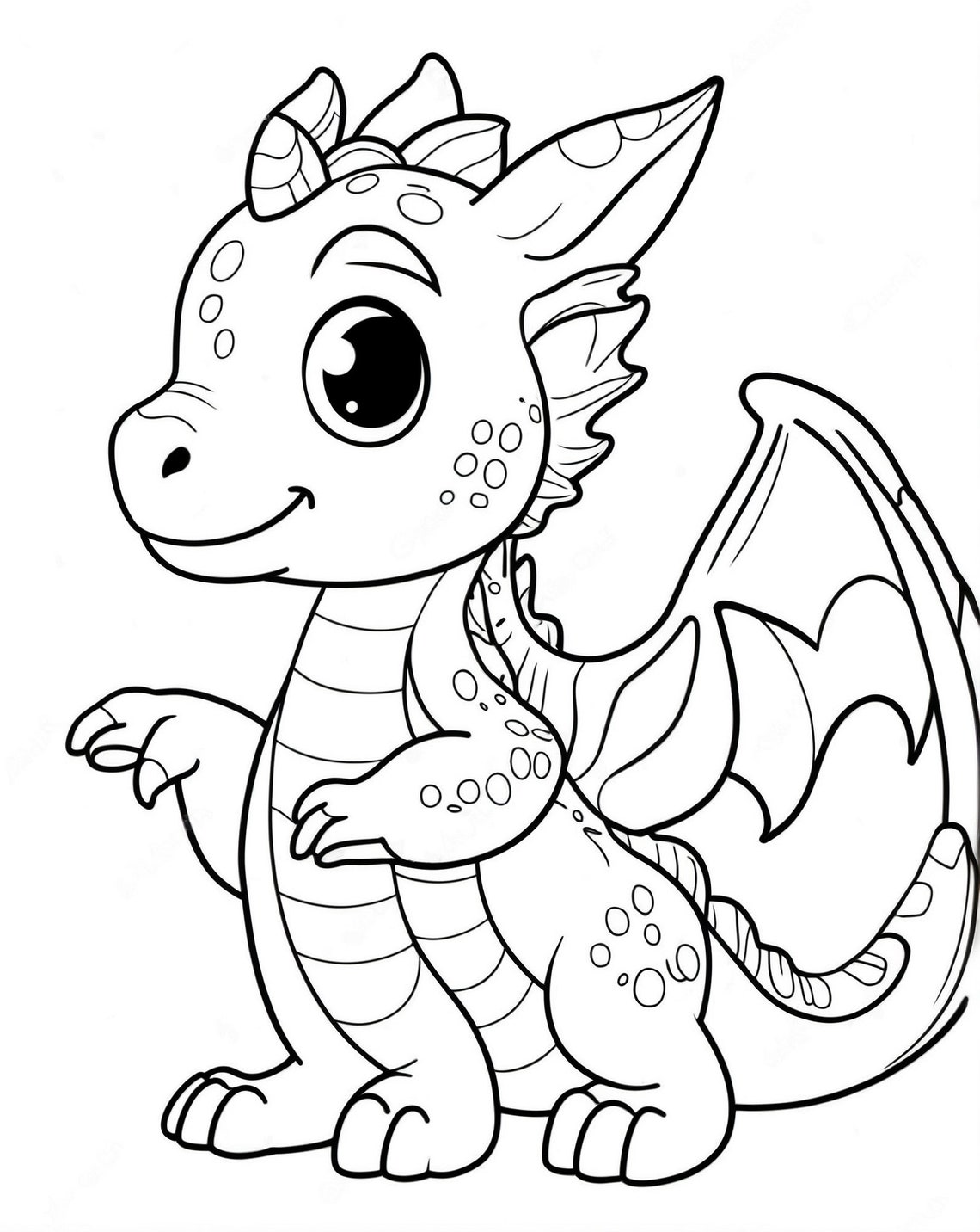 Cute Baby Dragon Coloring Pages | 16 Printable Designs (PDF) - Etsy
