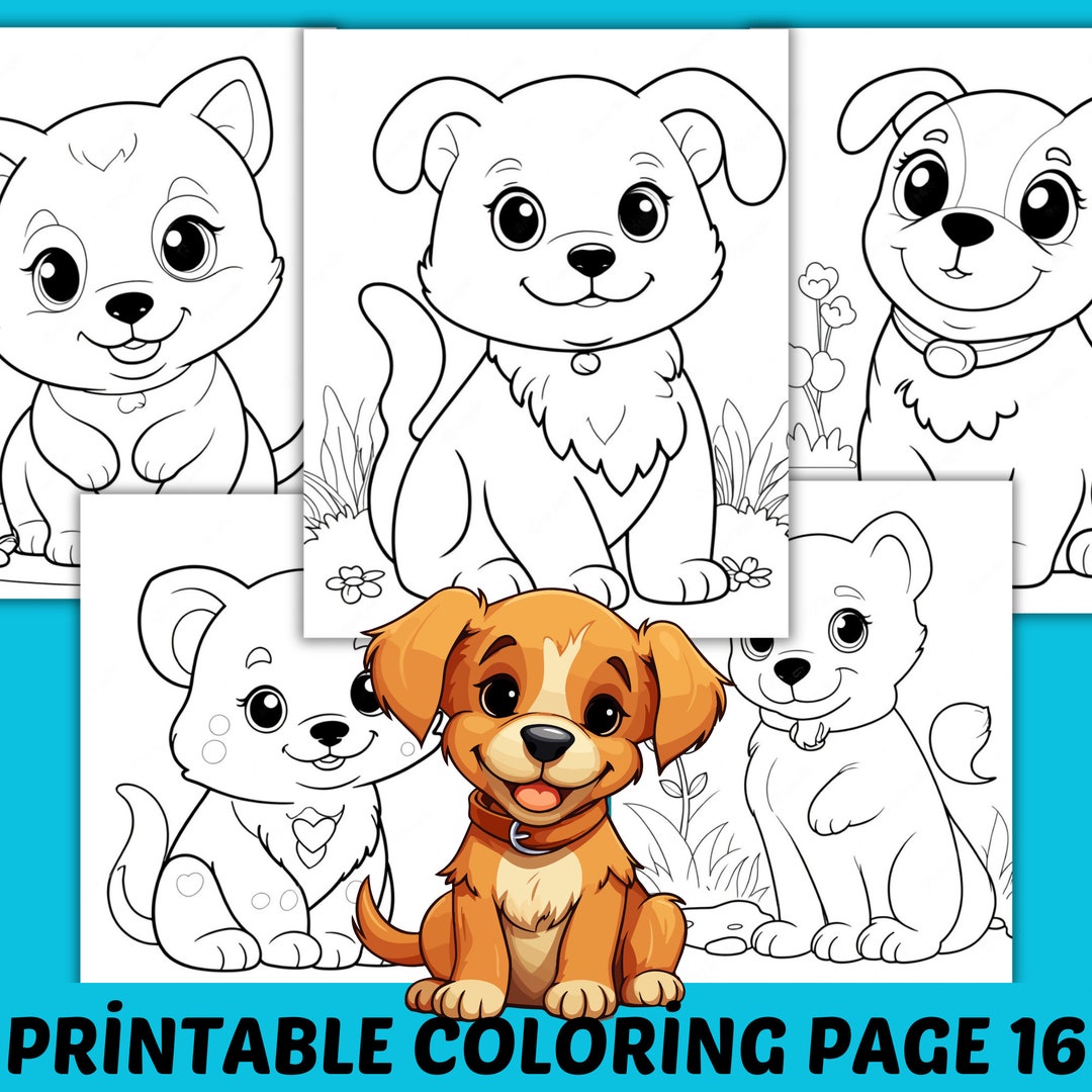 Colorful Puppy Coloring Sheets | Fun Dog Designs for Children ...