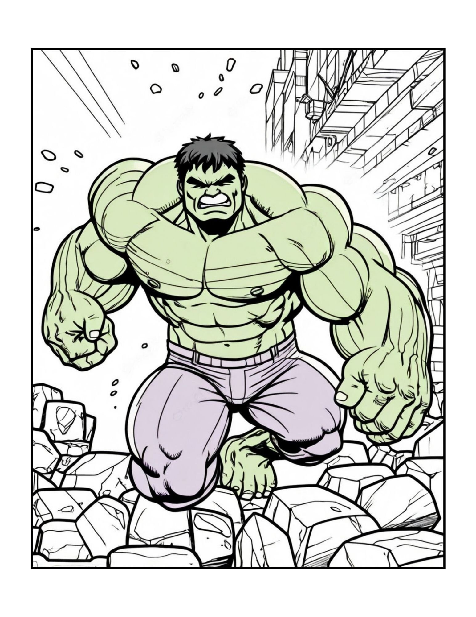 Buy Marvel's Hulk Coloring Page Printable Superhero Art Fun Activity ...