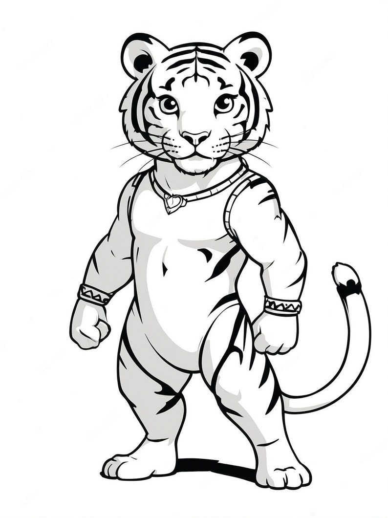 Wild Tiger Coloring Pages | Instant Download Printable Kids Activity ...