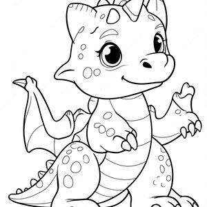 Cute Baby Dragon Coloring Pages | 16 Printable Designs (PDF) - Etsy