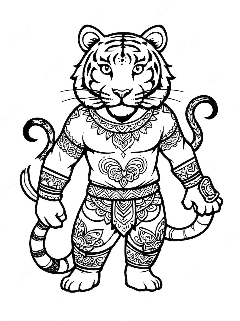 Tiger-themed Mandala Coloring Pages | Instant Download Printable Art ...
