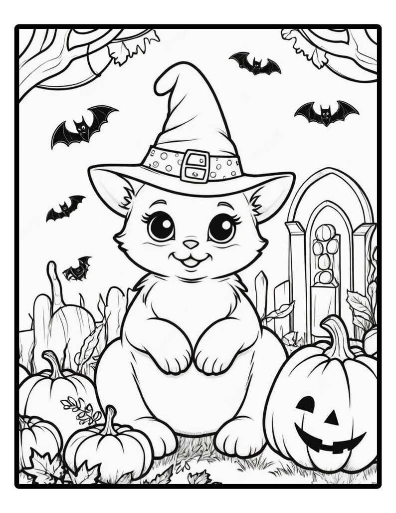 Halloween Animal Coloring Pages | 24 Unique Sheets | Cat | 8 Page Bonus ...