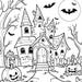 Kawaii Halloween Haunted Houses Coloring Pages for Kids - 30 Pages, US ...