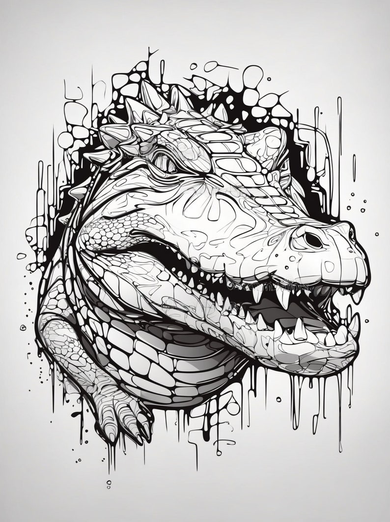 Intricate Crocodile Coloring Pages for Adults - 16 Pages of Detailed A4 ...