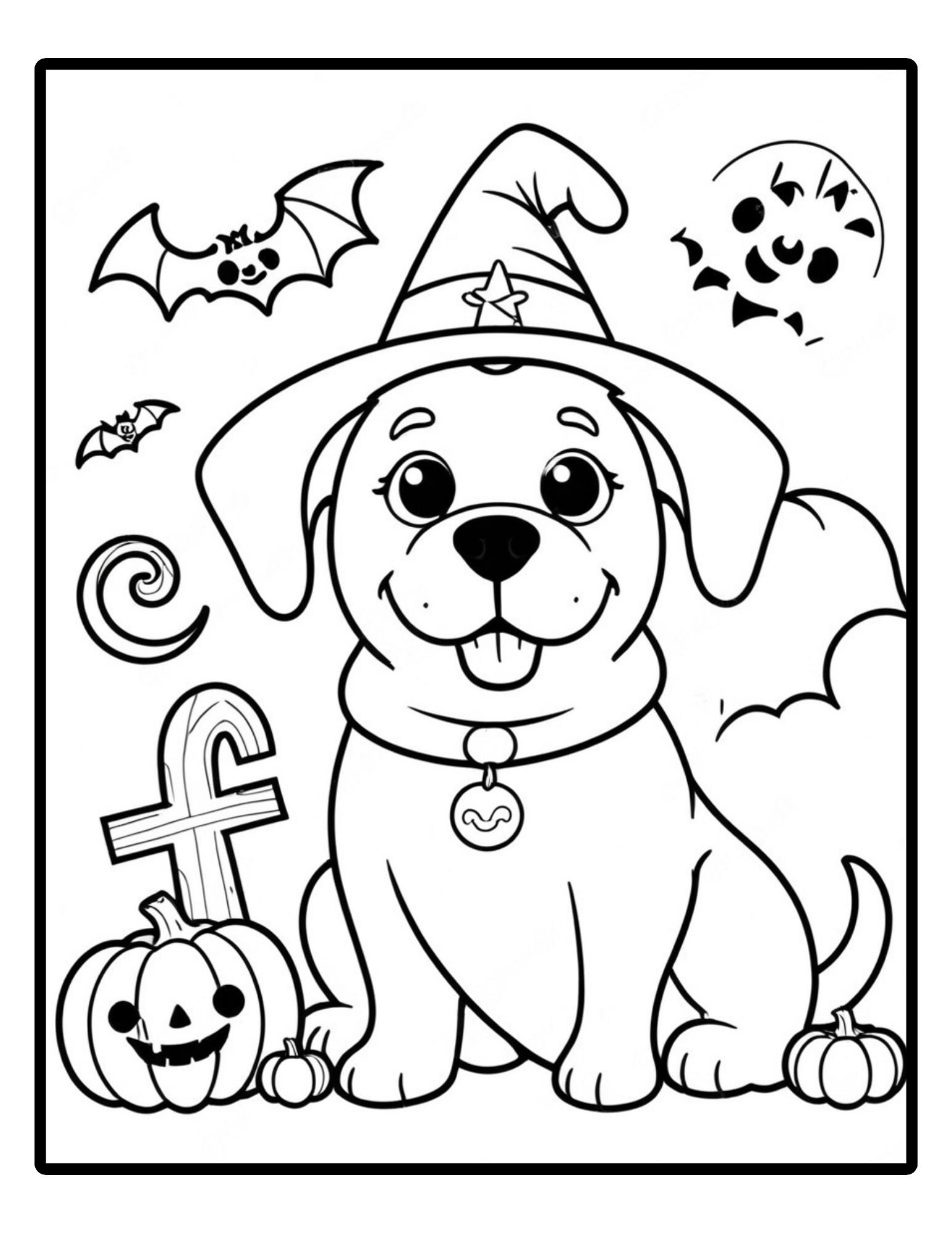 Halloween Animal Coloring Pages | 30 Unique Sheets | Dog - Etsy