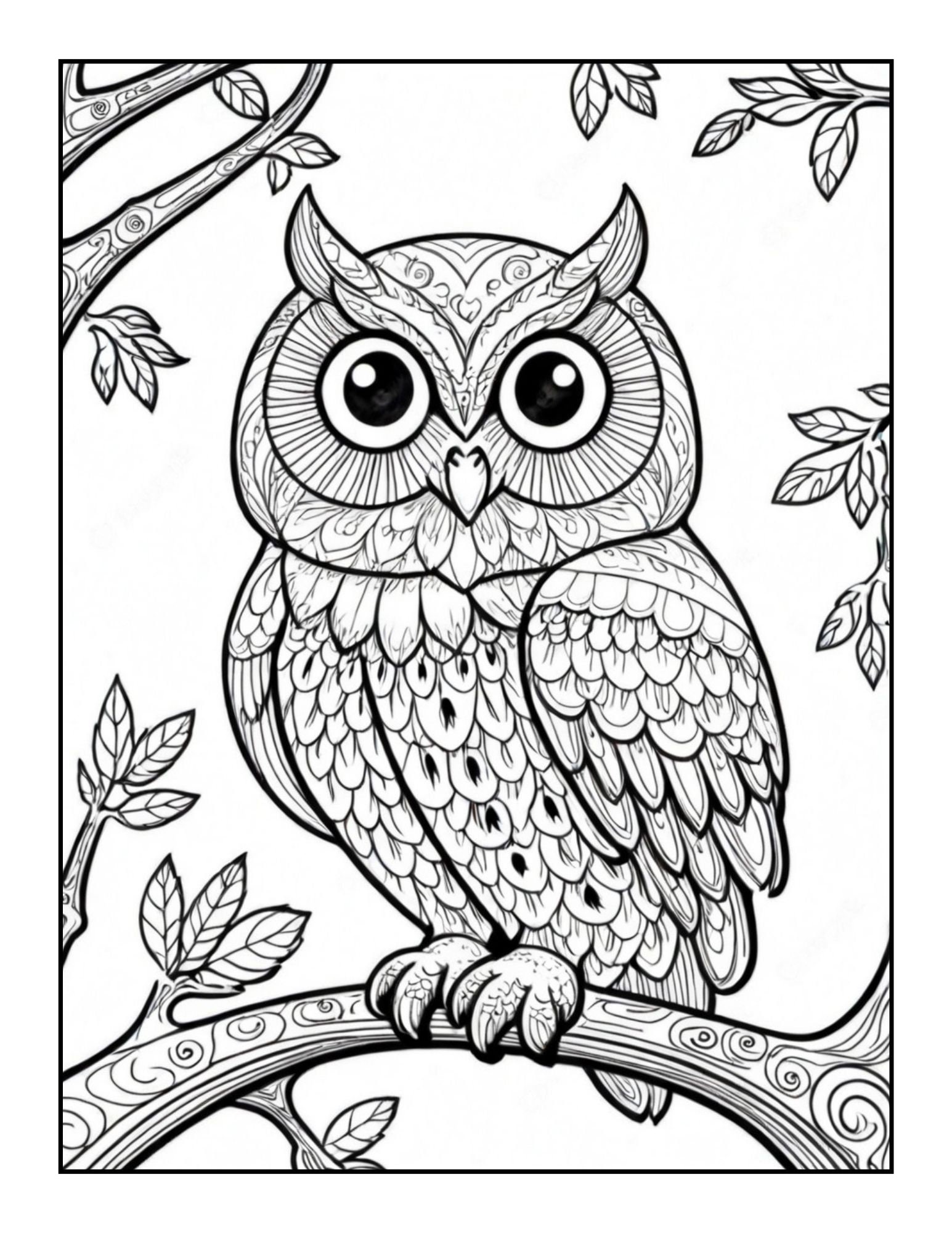 Owl Coloring Pages for Kids and Adults | Printable Owl Coloring Book ...