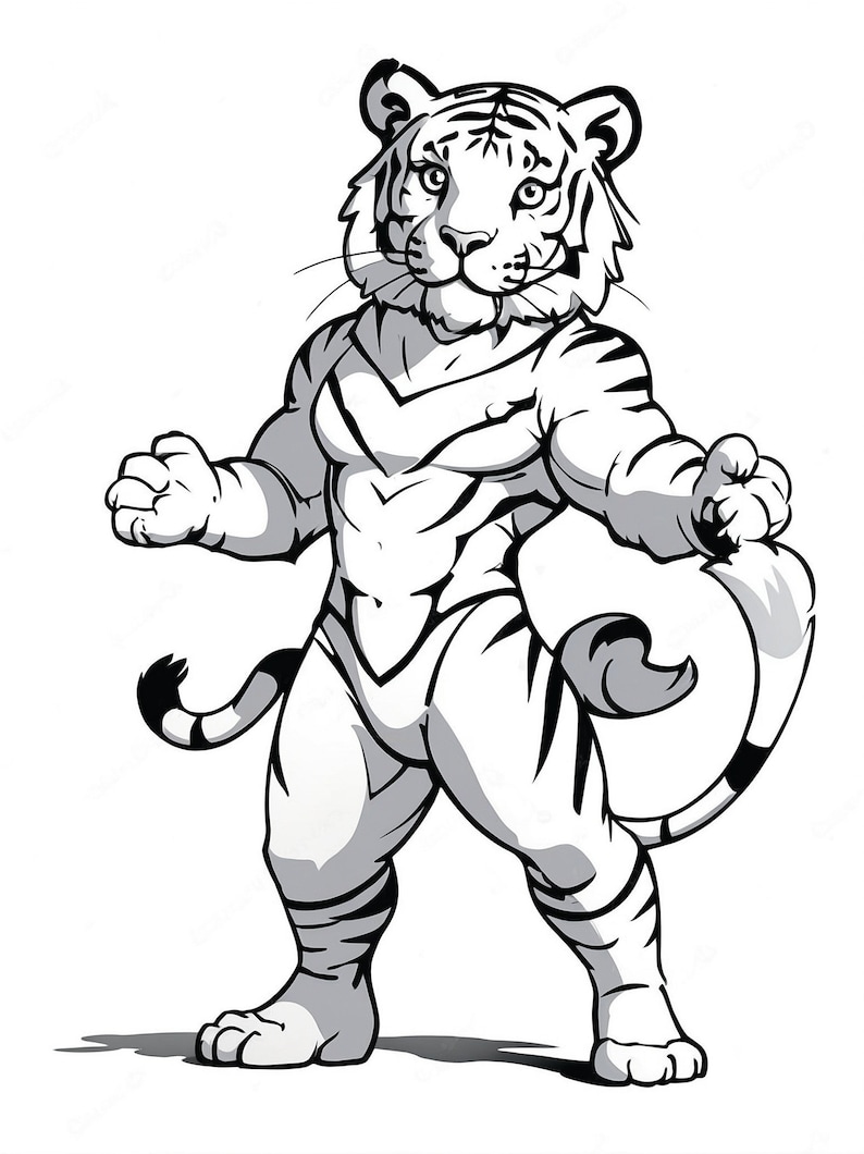 Wild Tiger Coloring Pages | Instant Download Printable Kids Activity ...