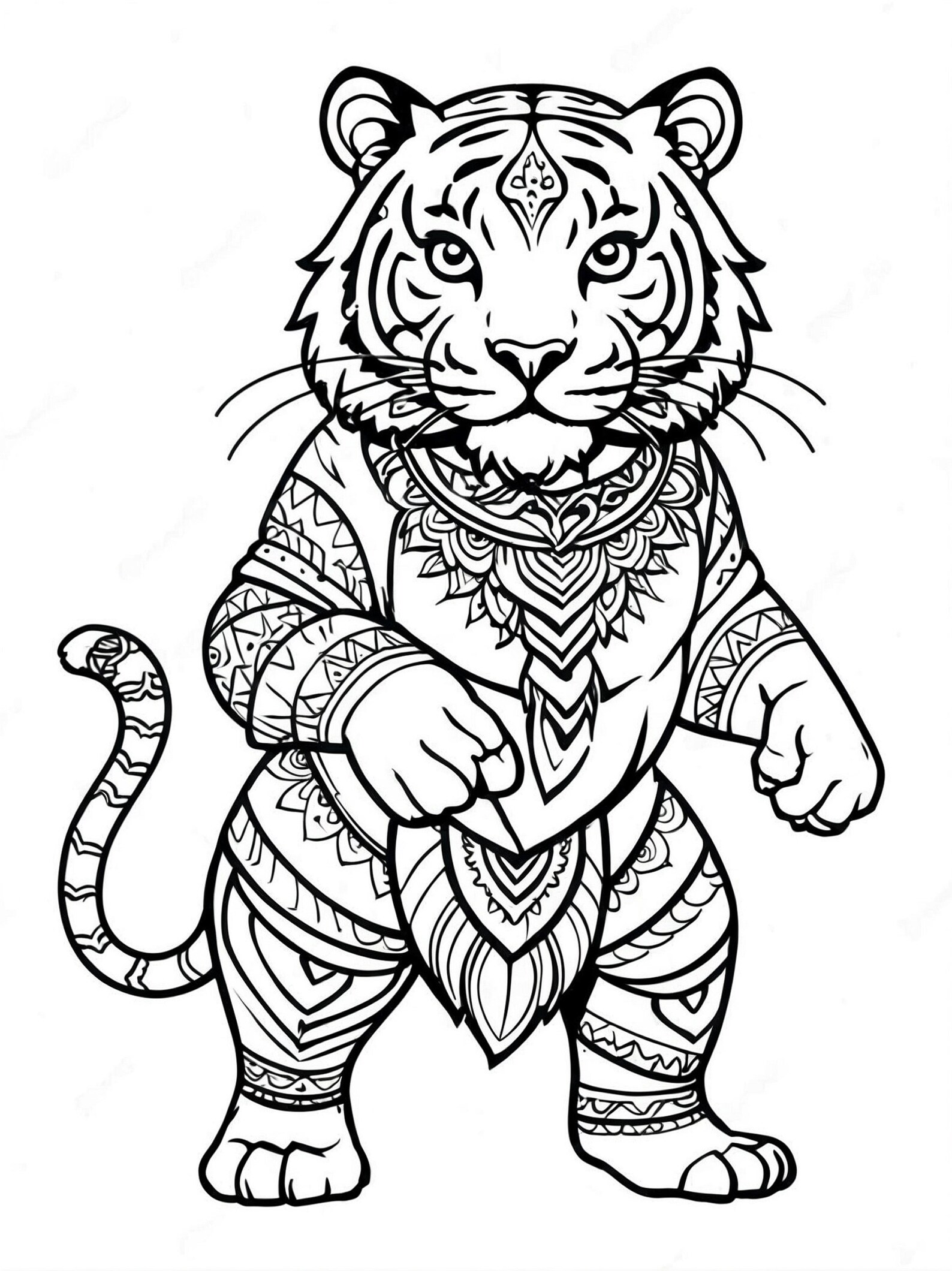 Tiger-themed Mandala Coloring Pages | Instant Download Printable Art ...
