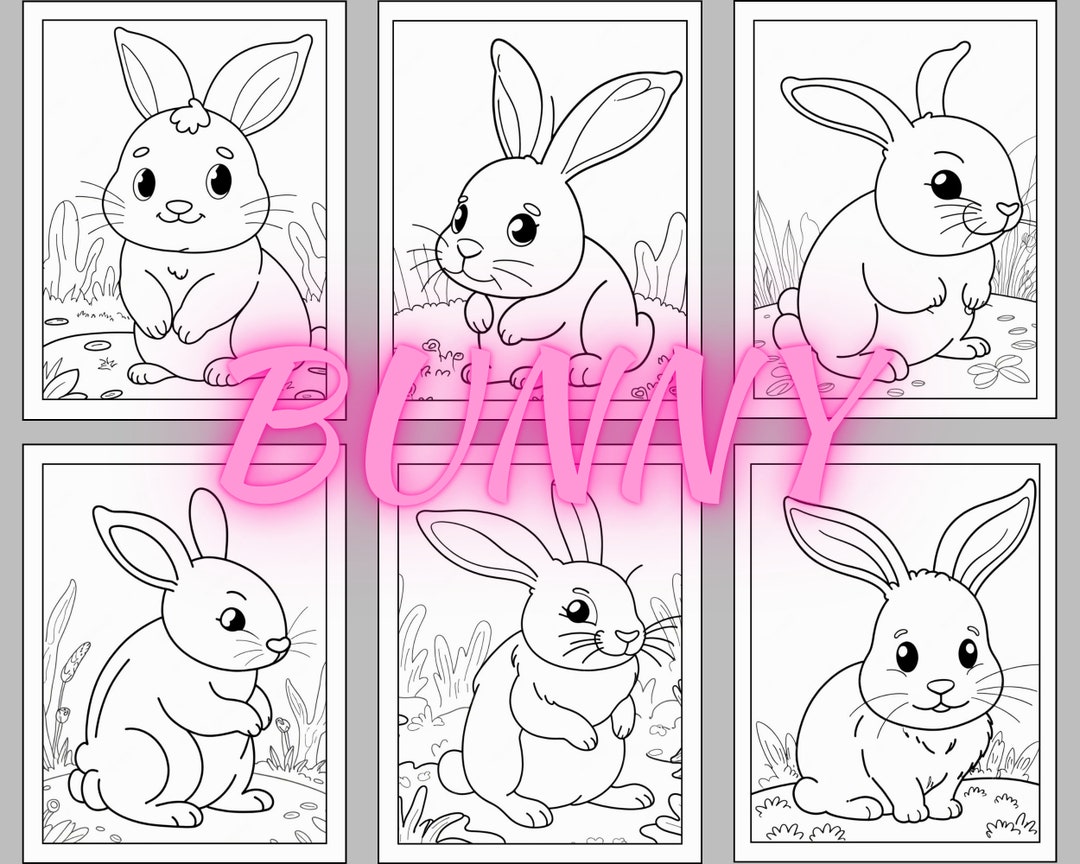 Bunny Coloring Pages for Kids | 24 Fun and Creative Pages | Instant ...