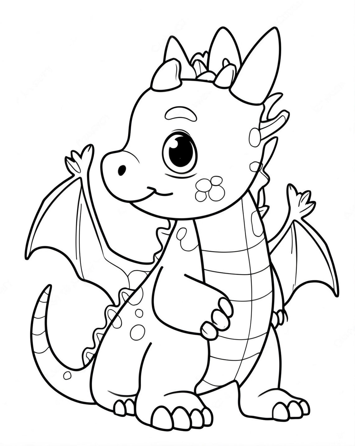 Cute Baby Dragon Coloring Pages for Kids | 16 Pages | Dragon Coloring ...