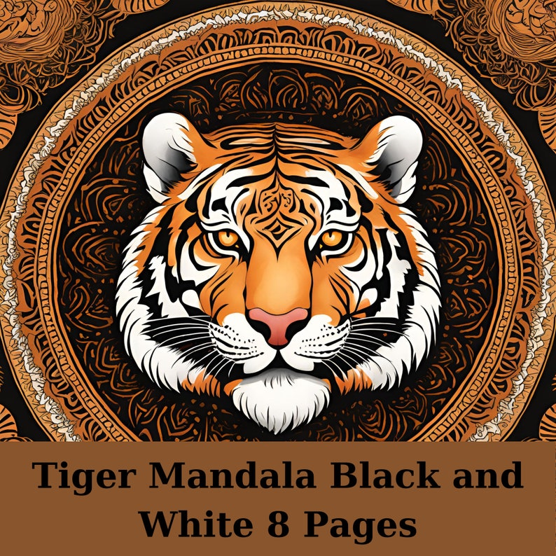 Tiger-themed Mandala Coloring Pages | Instant Download Printable Art ...
