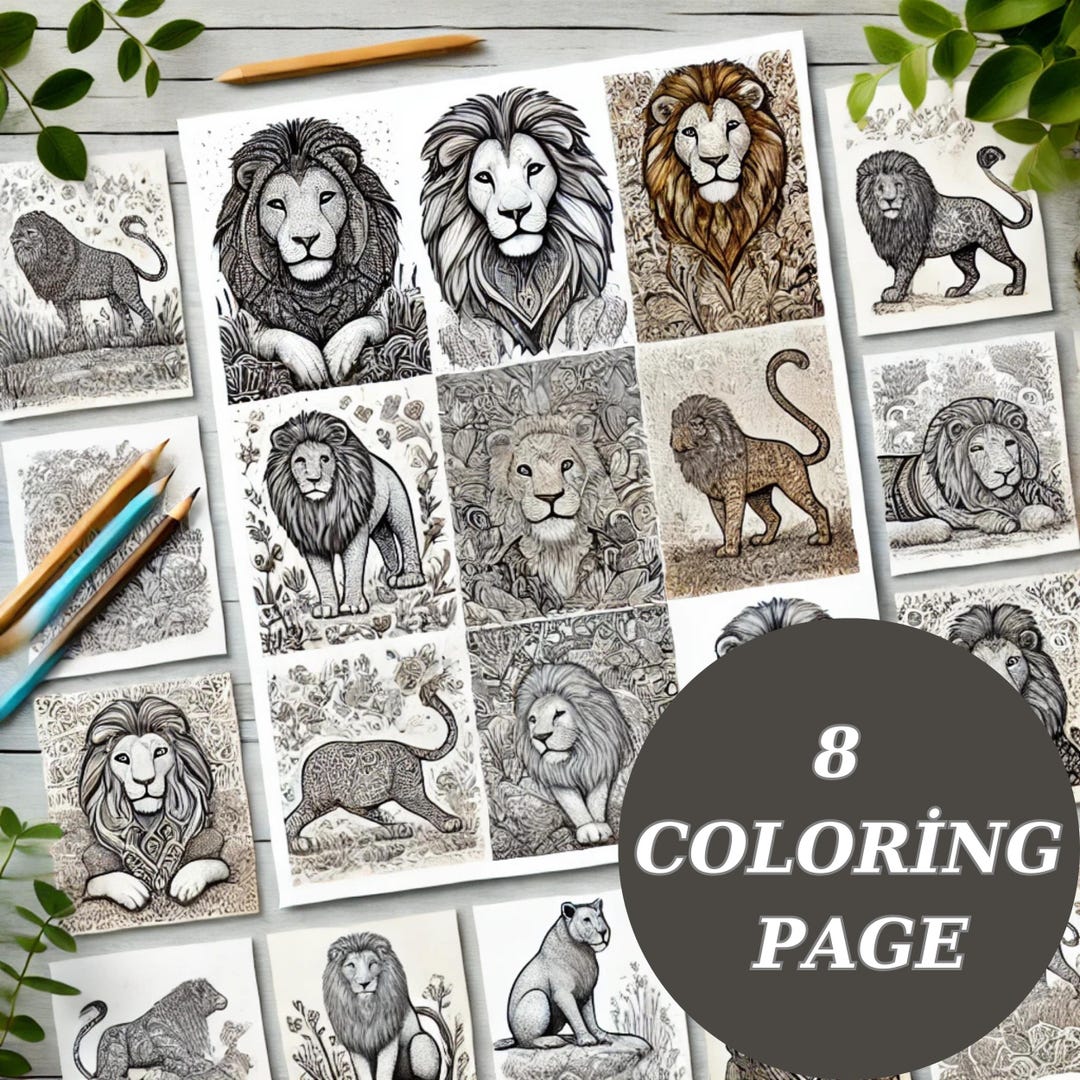 Lion Coloring Pages | 8 Printable Lion Coloring Sheets for Kids ...