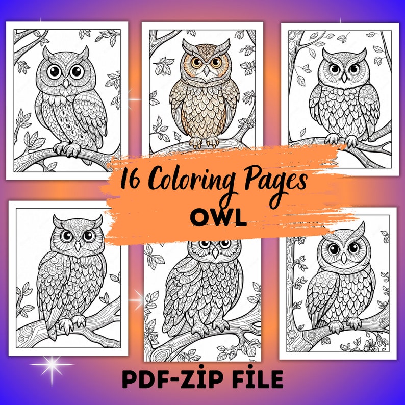 Owl Coloring Pages for Kids and Adults | Printable Owl Coloring Book ...