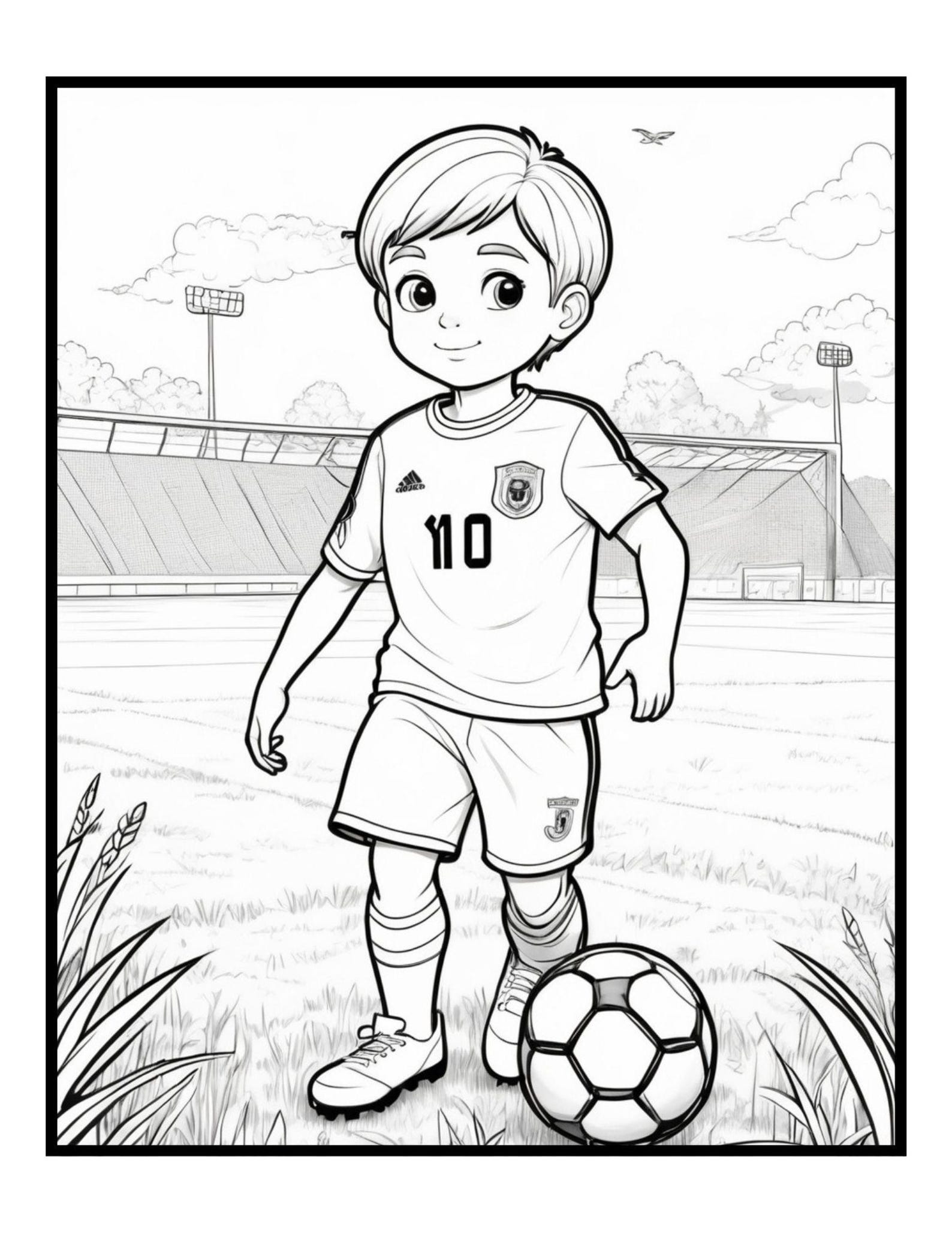 Soccer Coloring Pages - Football Coloring Book Pages for Boys and Girls ...