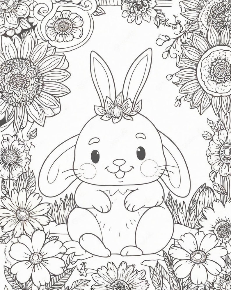 Daisy and Rabbit Coloring Book: Cute and Fun Coloring Pages for Kids - Etsy