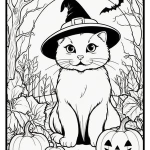 Halloween Animal Coloring Pages | 24 Unique Sheets | Cat | 8 Page Bonus ...
