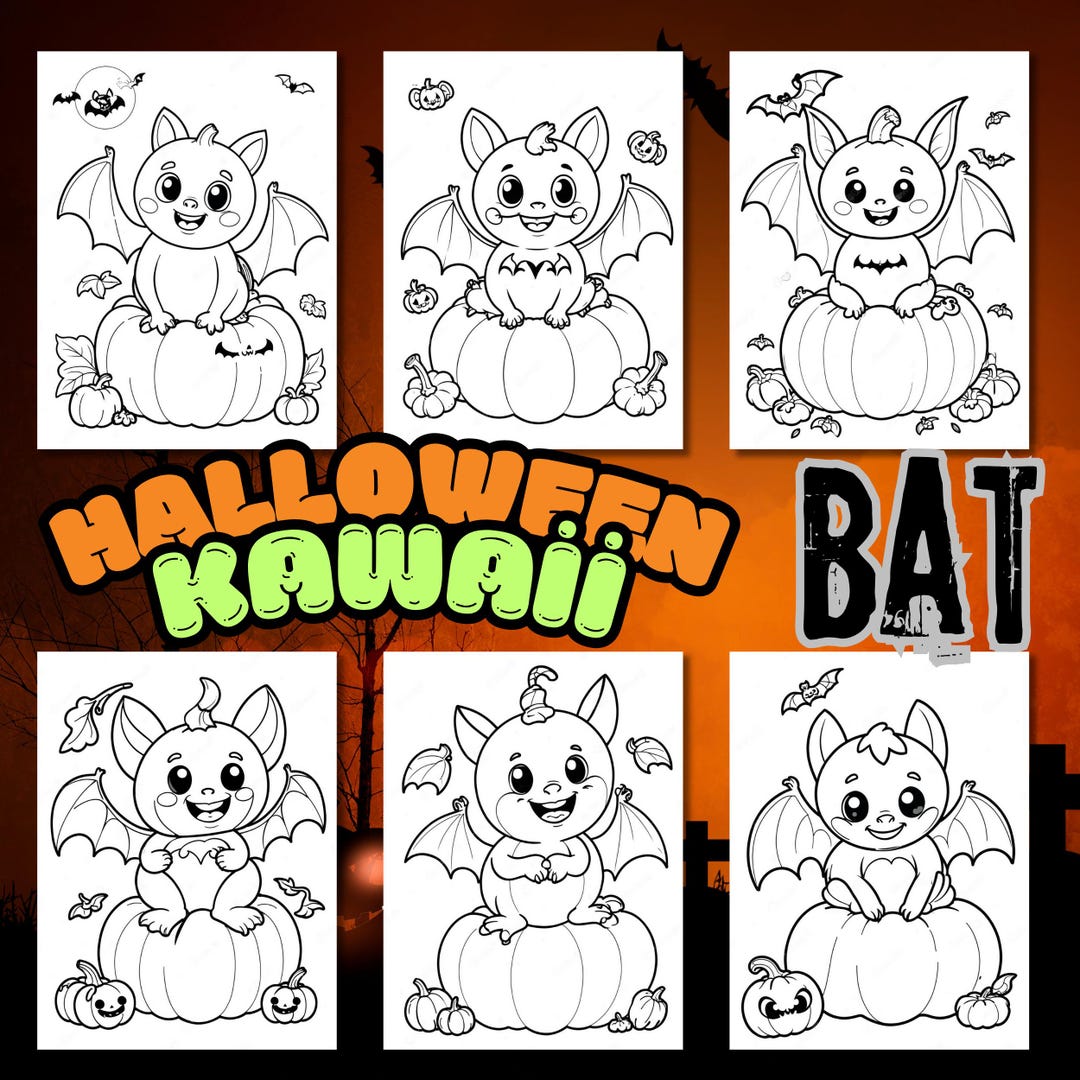 Halloween Animal Coloring Pages | 16 Unique Sheets | BAT - Etsy