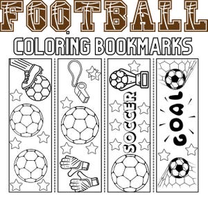 Printable Soccer Coloring Bookmarks - Set of 4 Fun & Creative Designs ...
