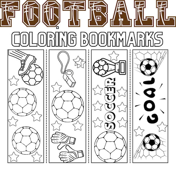 Printable Soccer Coloring Bookmarks Set of 4 Fun & Creative Designs ...