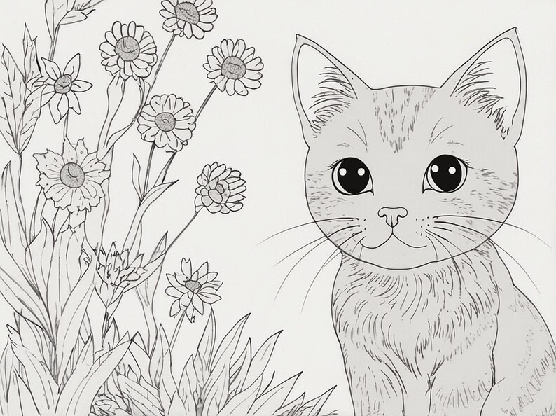 Adult Cat Coloring Pages | 13 High-quality PDF Sheets | Relaxing Cat ...