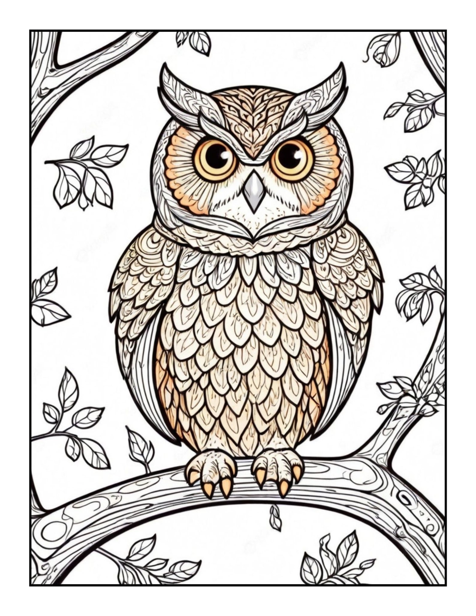 Owl Coloring Pages for Kids and Adults | Printable Owl Coloring Book ...